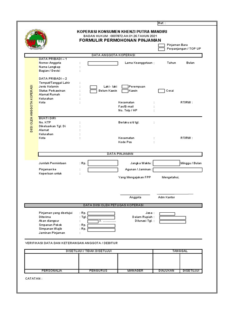 Form Permohonan Pinjaman | PDF
