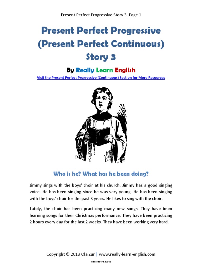 Present Perfect Progressive (Present Perfect Continuous) Story 3 | PDF ...