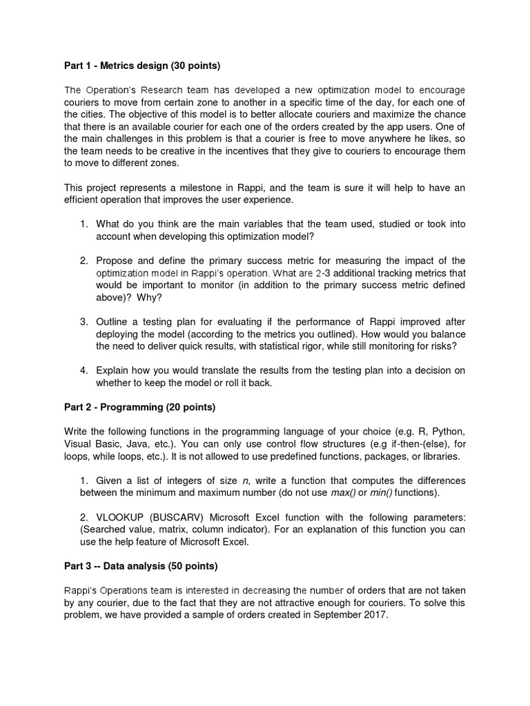 Analytics Challenge Problem Statement | PDF | Mathematical Optimization | Computing