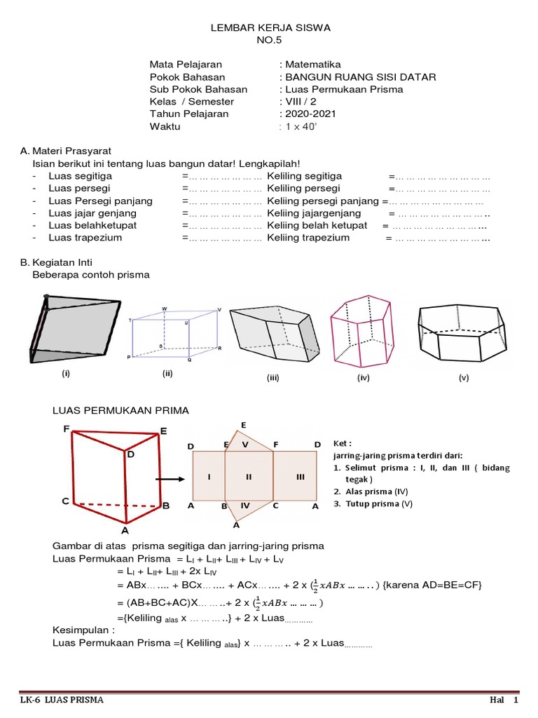 LK6 Luas Prisma | PDF