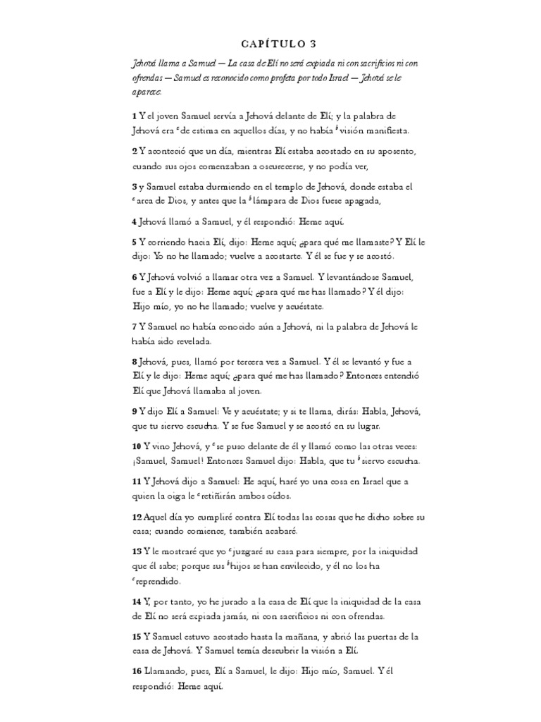 1 Samuel 3 | PDF | Contenido bíblico