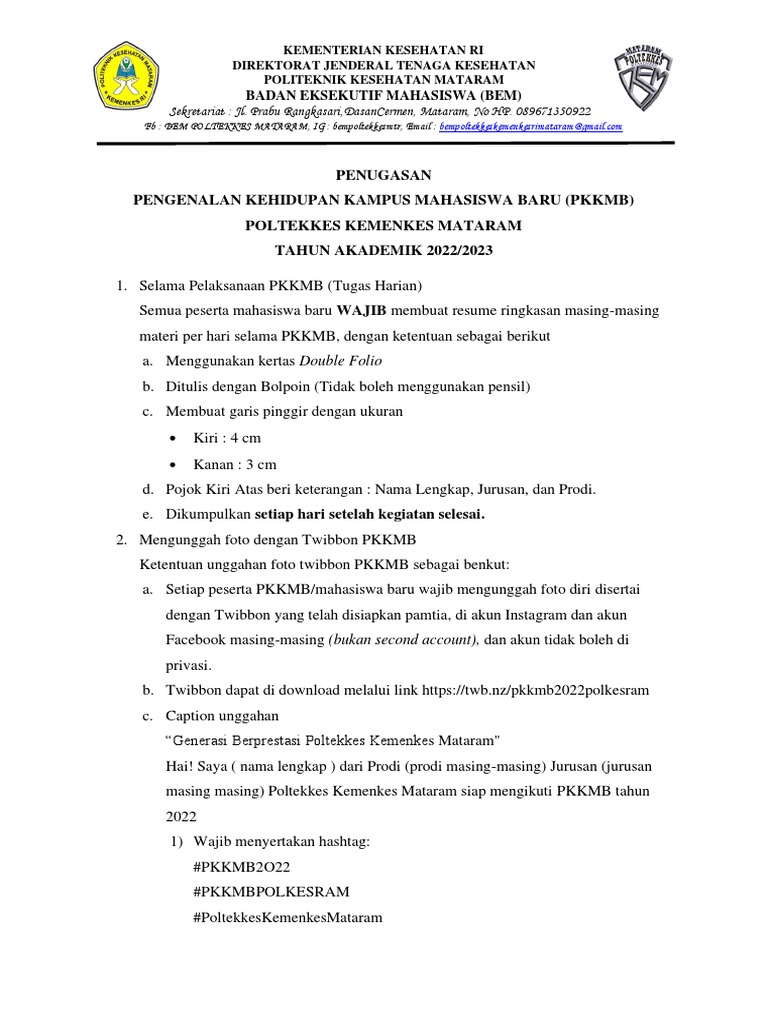Penugasan Maba PKKMB 2022 | PDF