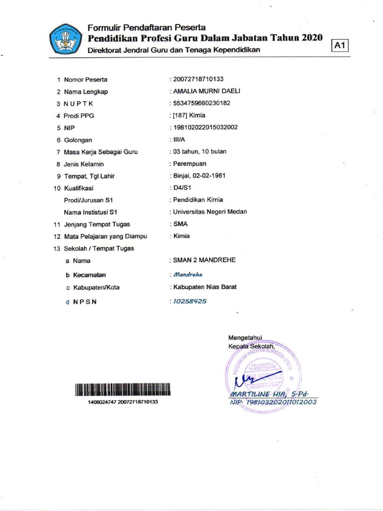 Formulir A1 | PDF