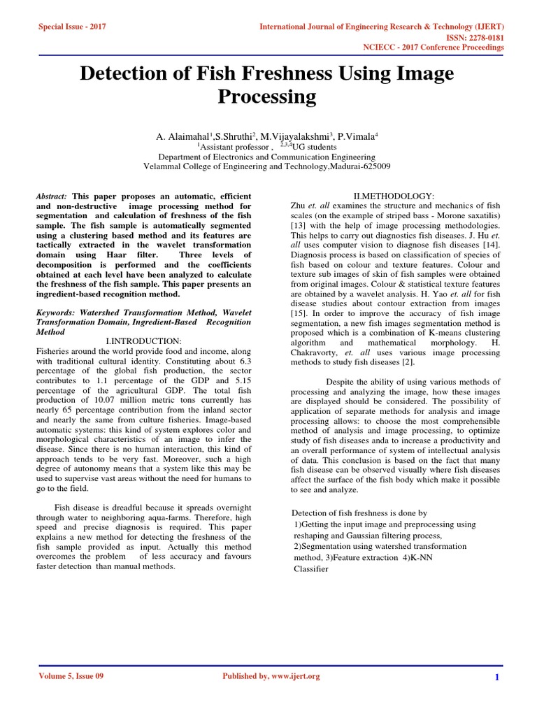 Detection of Fish Freshness Using Image Processing IJERTCONV5IS09042 | PDF | Image Segmentation ...