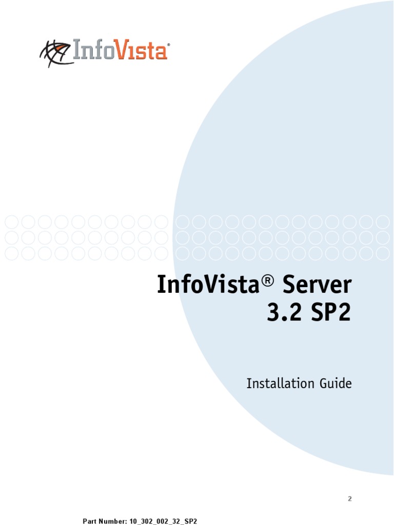 InfoVista Server 3.2 SP2 Installation Guide | PDF | Installation ...