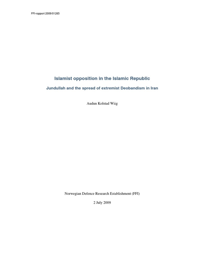 Islamist Opposition in The Islamic Republic: Jundullah and The Spread ...