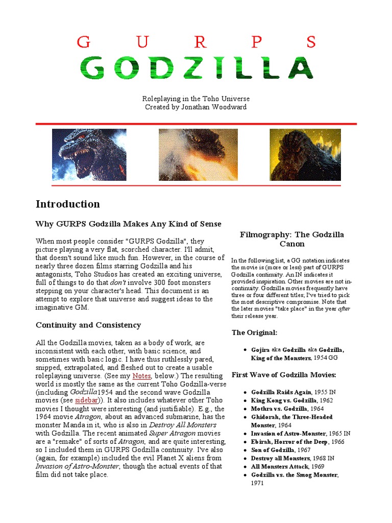 GURPS 3rd - Godzilla | PDF