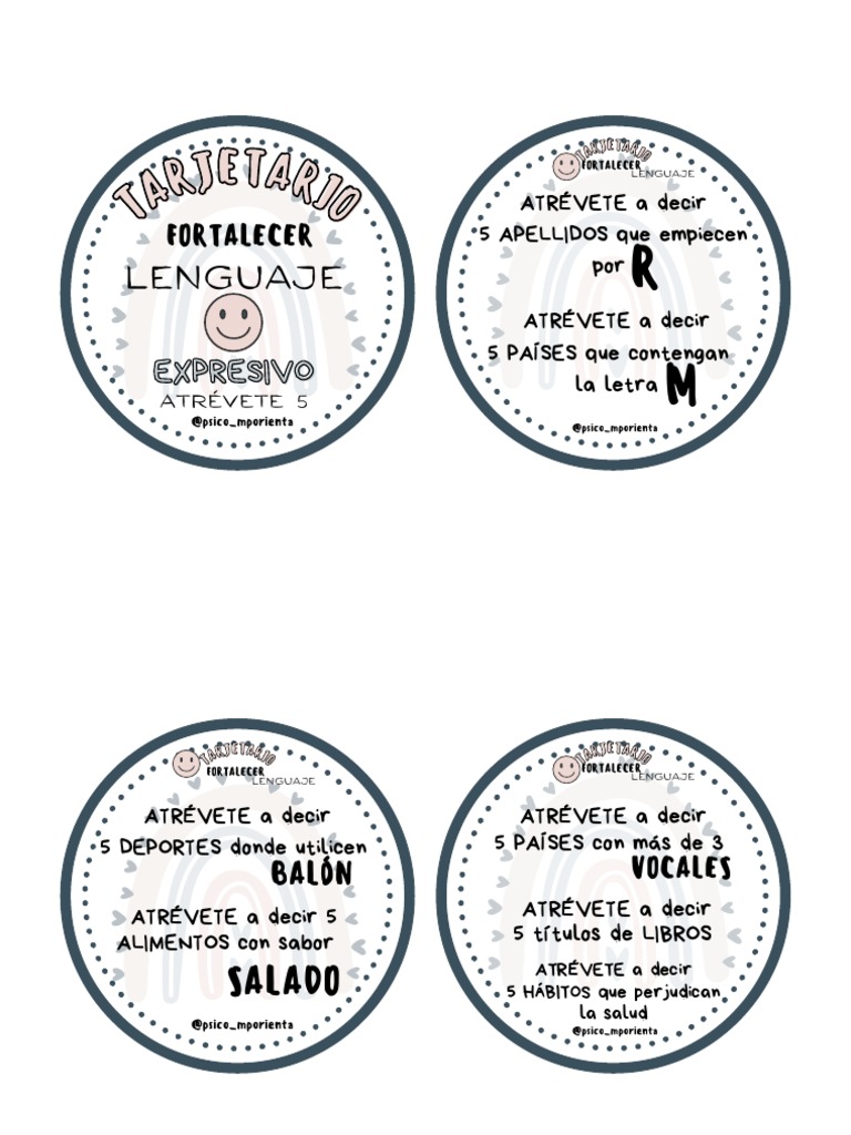 Tarjetas Exprésate 5 | PDF | Lingüística | Comunicación humana