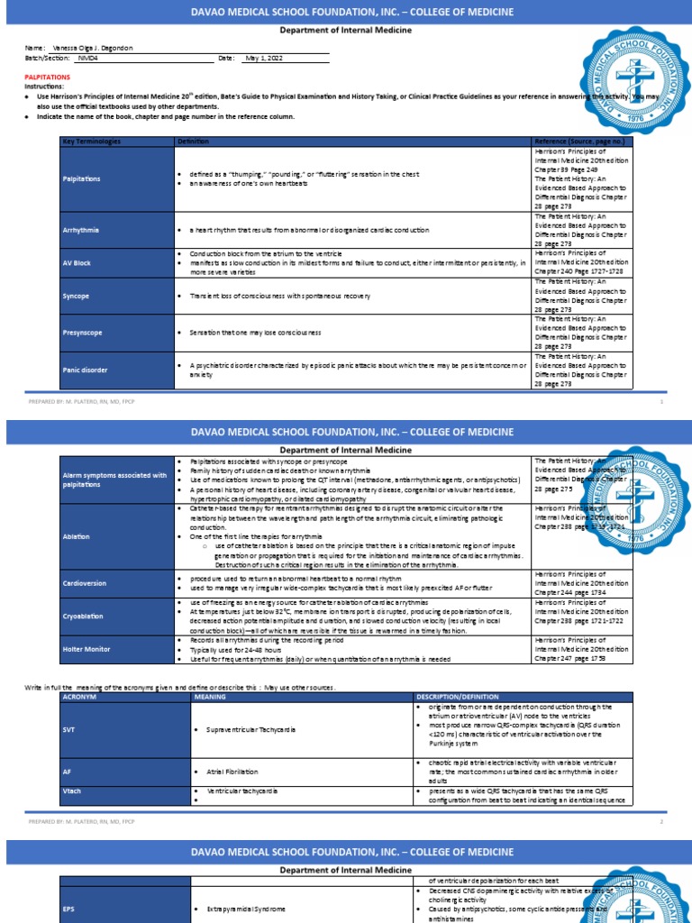 Approach To Patient With PALPITATIONS | Download Free PDF | Cardiac ...