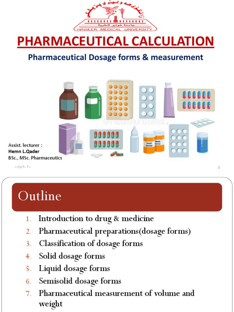 Pharmaceutical Calculation: Pharmaceutical Dosage Forms & Measurement ...
