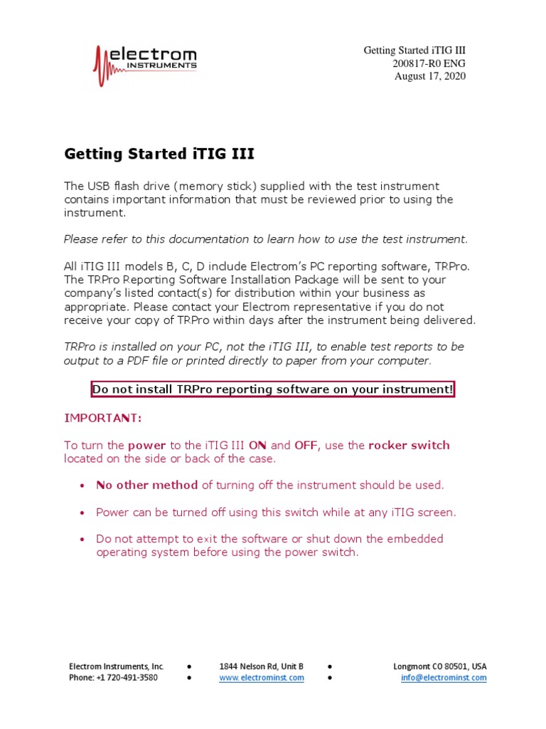 Getting Started ITIG III 200817R0 | PDF
