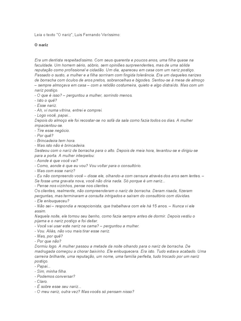 Nariz Luis Fernando Verissimo | PDF | Família | Sociedade