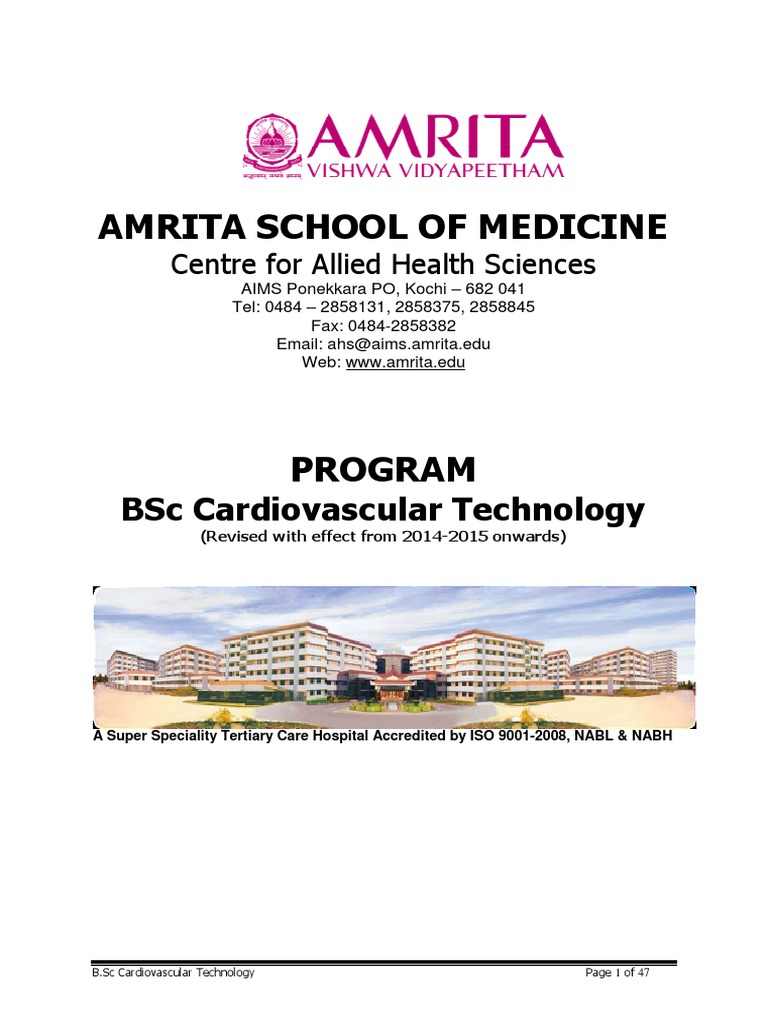 B.Sc Cardiovascular Tech Program | PDF | Vein | Atrium (Heart)