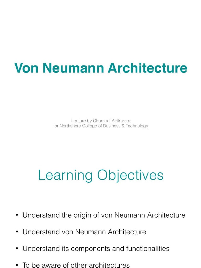 Overview of Von Neumann Architecture | PDF | Computer Data Storage ...