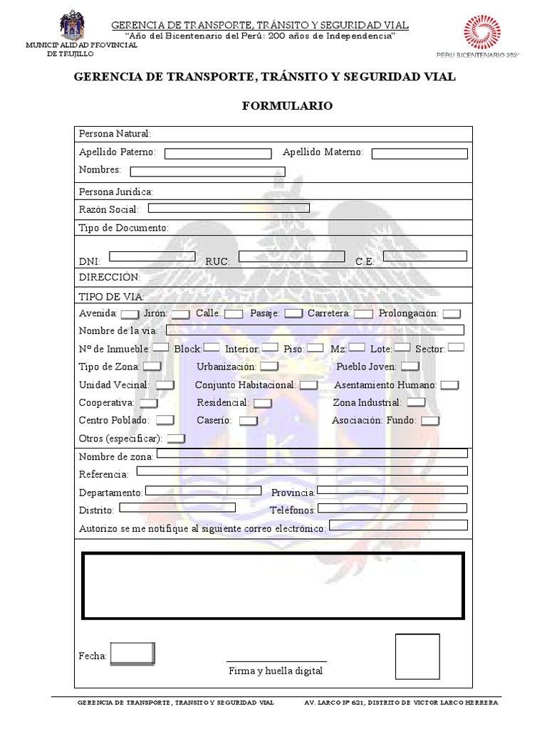 Formato Declaración Jurada de Papeletas de Tránsito para GTTSV 14-07-21 | PDF | Finanzas y dinero