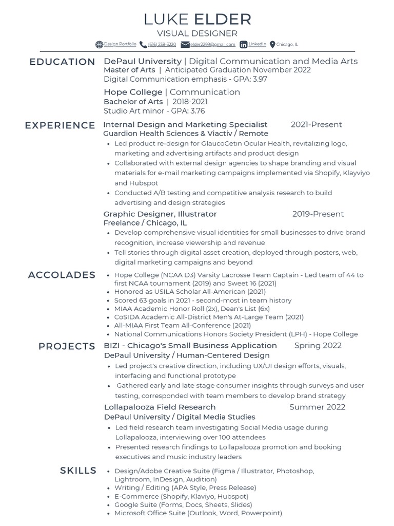 Luke Elder - DESIGN Resume 2022 | PDF | Design | Brand
