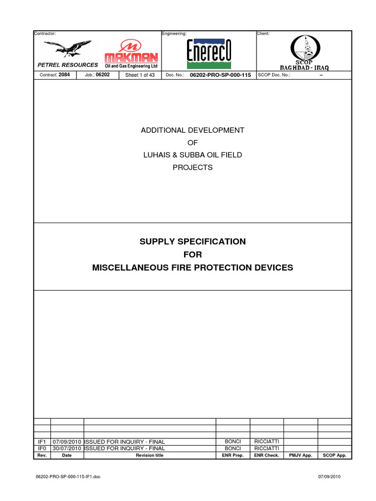Pro SP 000 115 | PDF | Pipe (Fluid Conveyance) | Specification ...