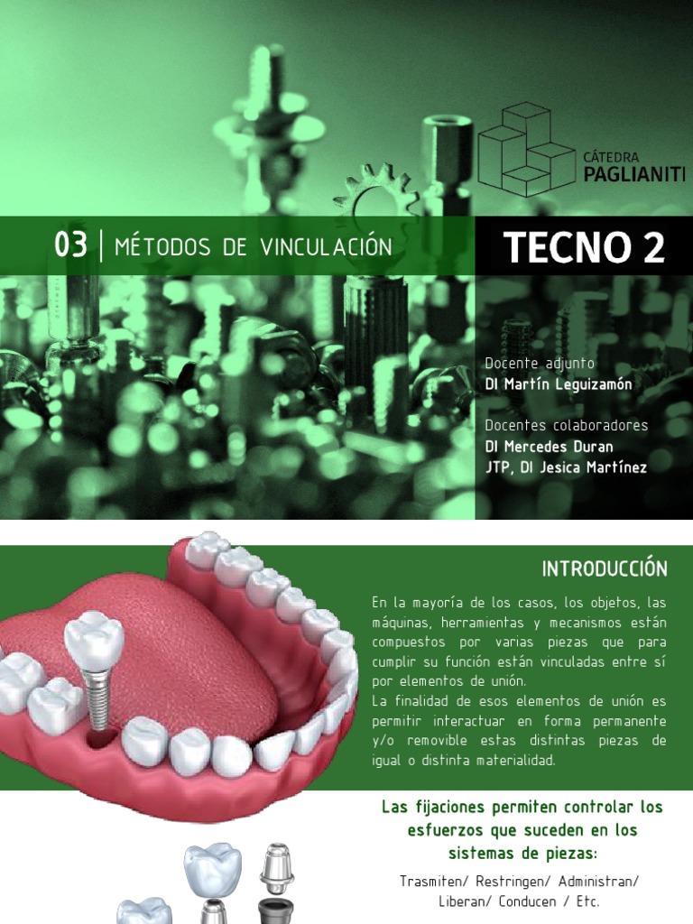 TEORICA T2 - 02 Metodos de Fijacion | PDF | Tornillo | Remache