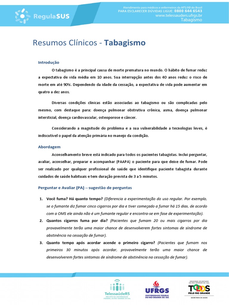 TABAGISMO - Escala de Fagerstrom | PDF | Nicotina | Cigarro