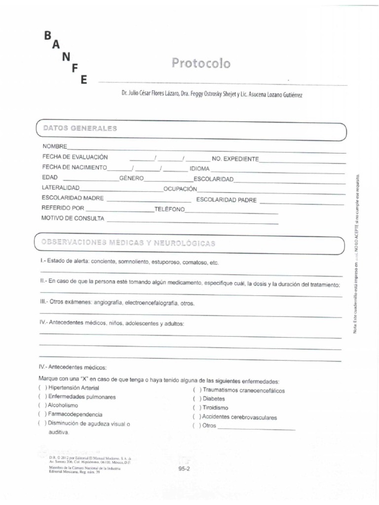 BANFE. Protocolo PDF | PDF