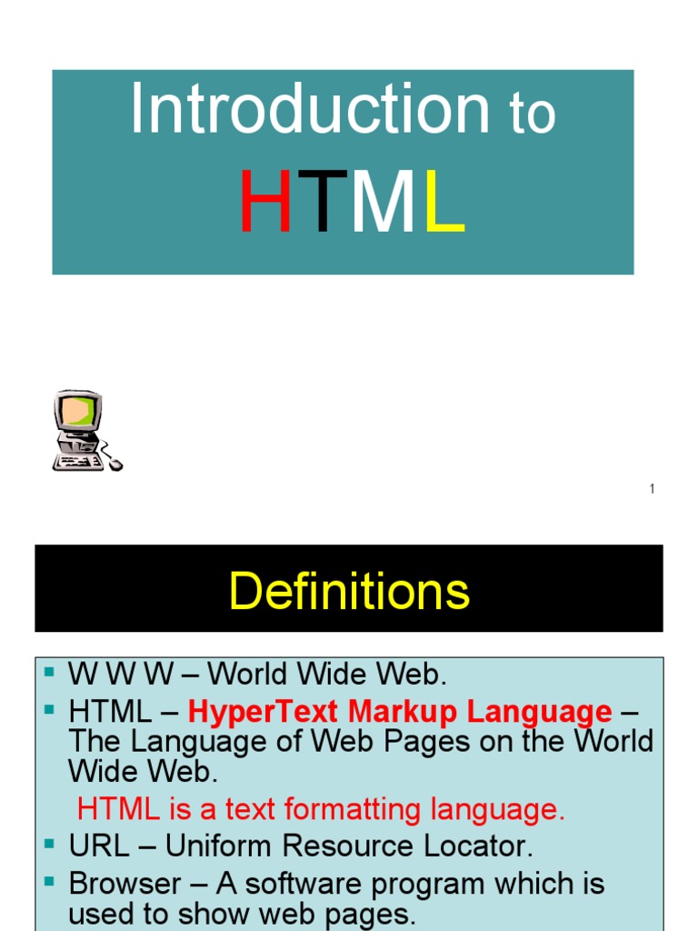 HTML 1 | PDF | Html | World Wide Web