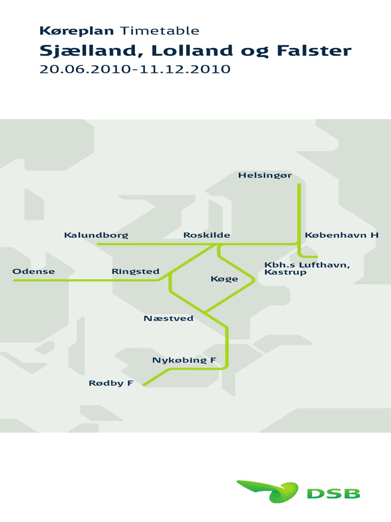 Køreplan - Sjælland, Lolland Og Falster - 20.06.2010-11.12.2010 - DSB | PDF
