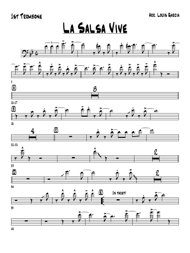 La Salsa Vive 1st Trombone | PDF