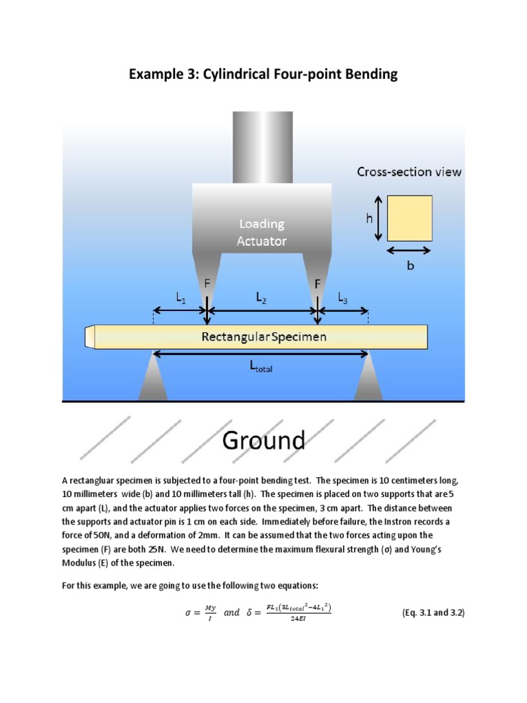 Example 3: Cylindrical Four-Point Bending | PDF | Bending | Civil ...