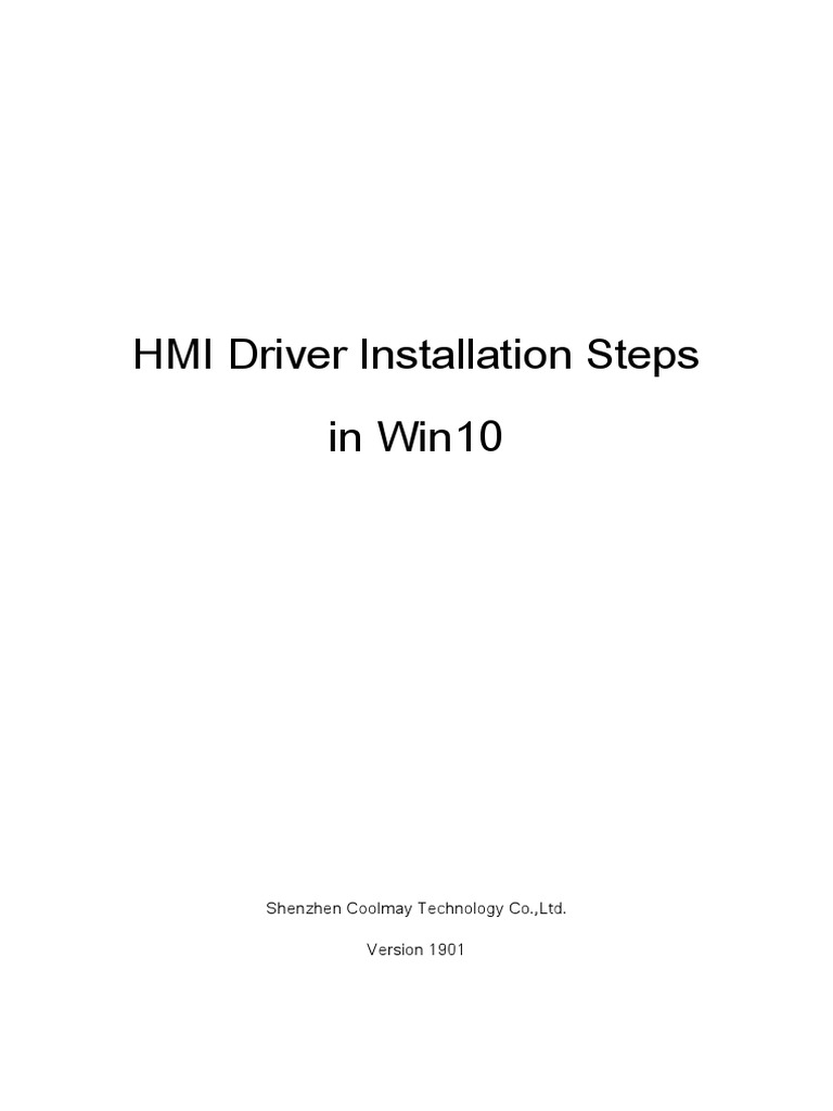 HMI Driver Installation Steps in Win10 V1901 | PDF | Windows 10 | Ip ...
