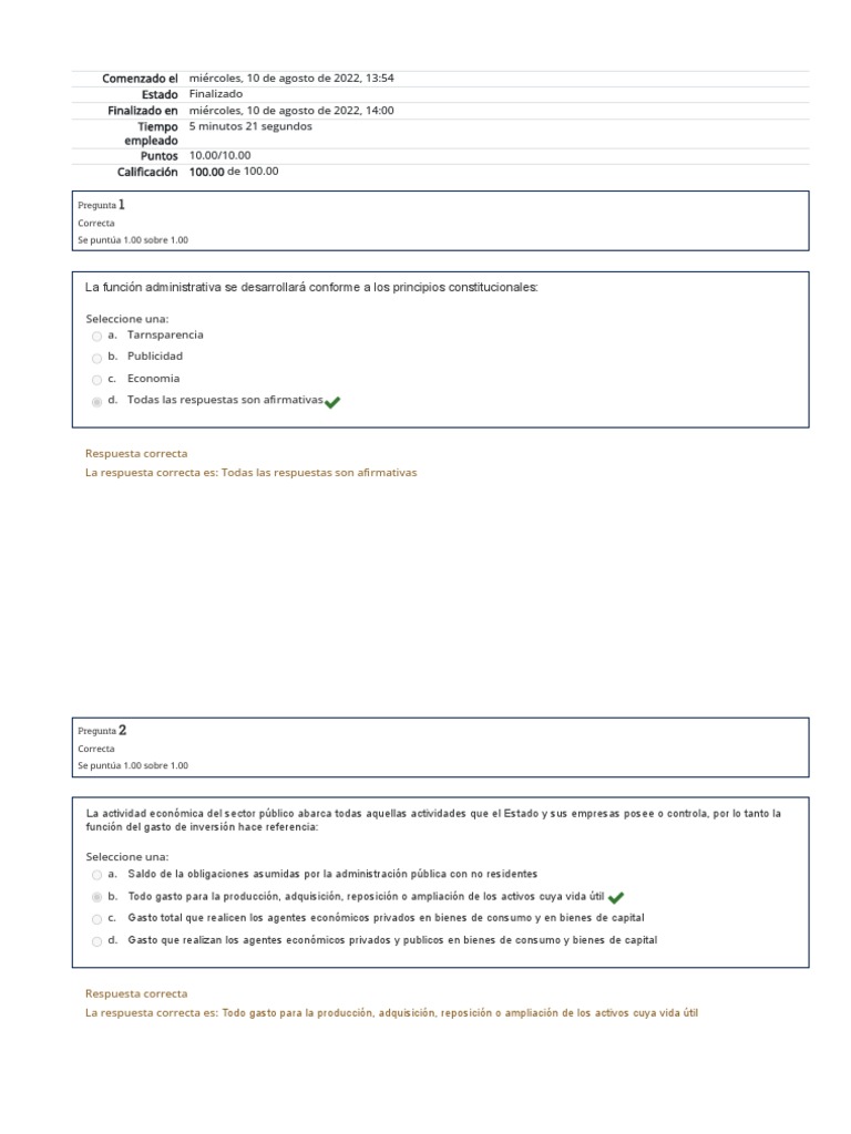 Evaluación Módulo 1 - Respuestas | PDF | Presupuesto | Administración Pública