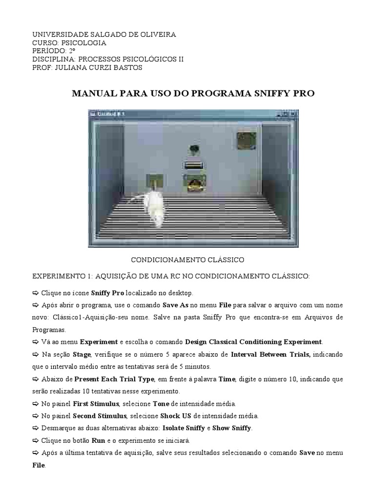 Manual para Uso Do Programa Sniffy Pro | PDF | Janela (informática ...