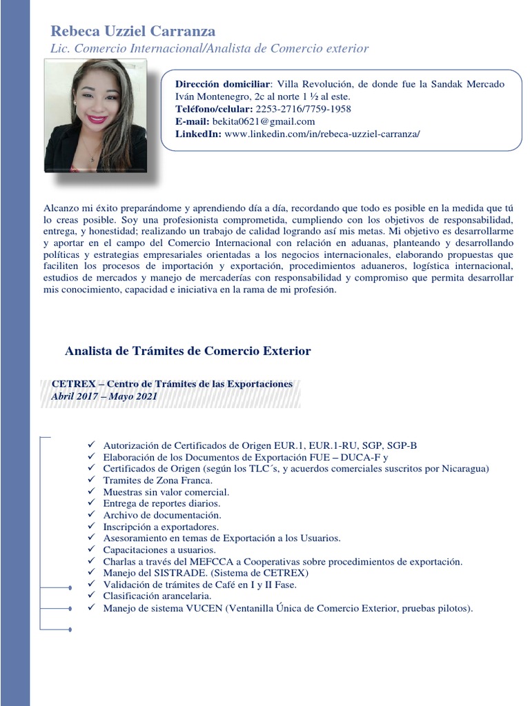 Curriculum Vitae | PDF | El comercio internacional | Exportaciones