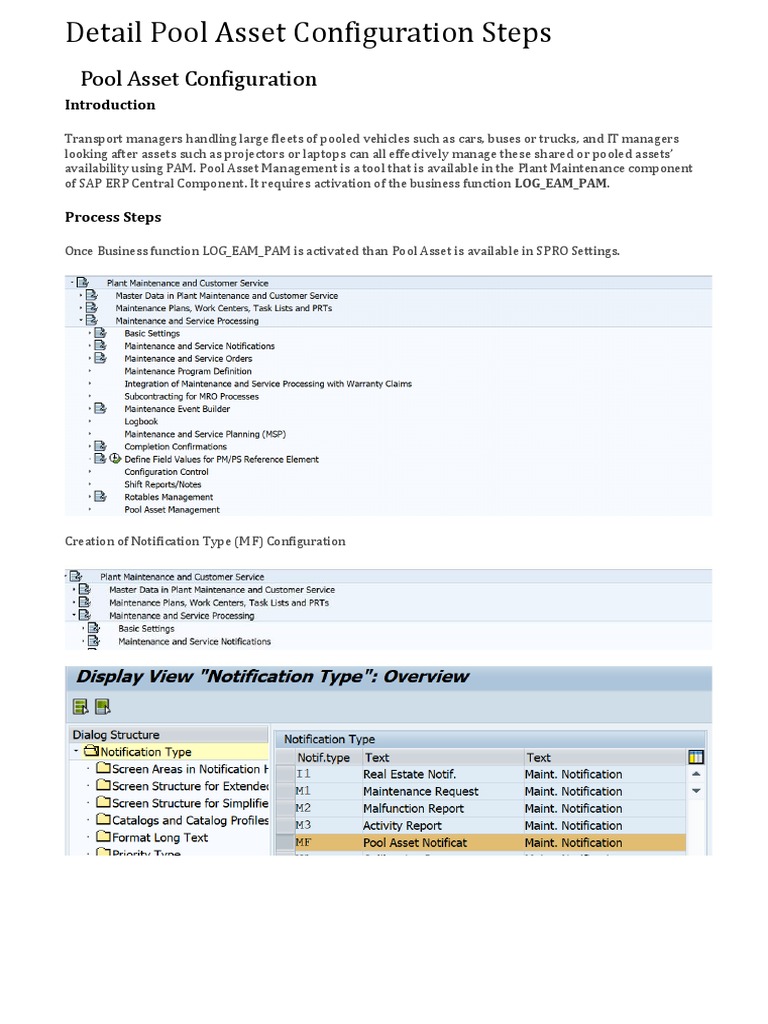 SAP Pool Asset Management Steps | PDF | Computer Science | Information ...