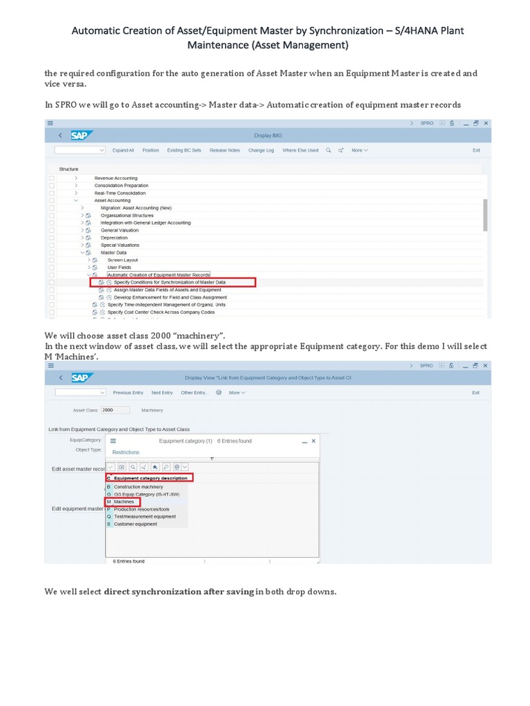 Automatic Creation of Asset-Equipment Master by Synchronization | PDF | Business | Computing