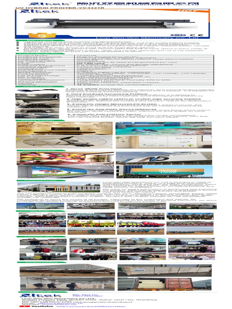 YC3321R UV Hybrid Printer | PDF | Printer (Computing) | Materials