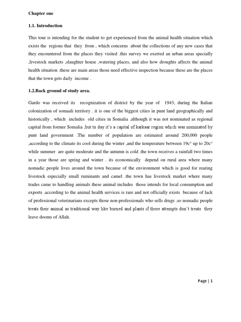 Qardho Livestock Field Report | PDF | Livestock | Veterinary Medicine