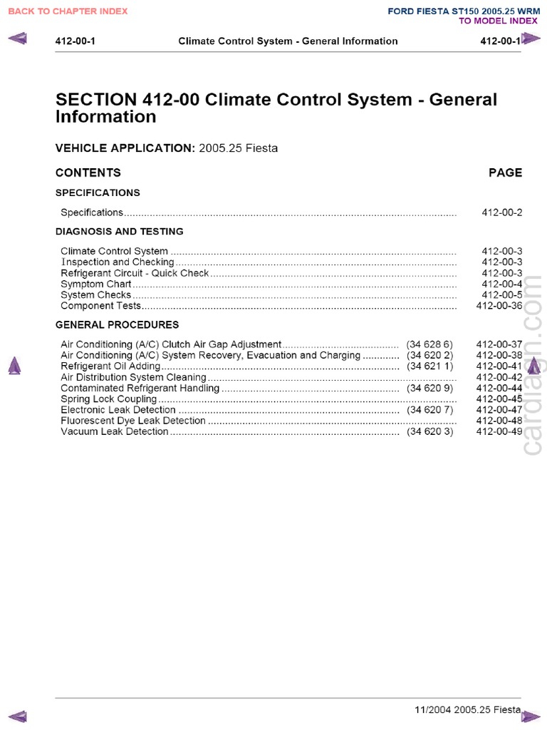 2005-08 Ford Fiesta ST - Climate Control System - Get Free | PDF
