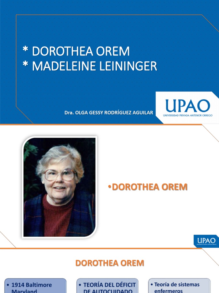 Dorothea Orem - Madeleine Leininger | PDF