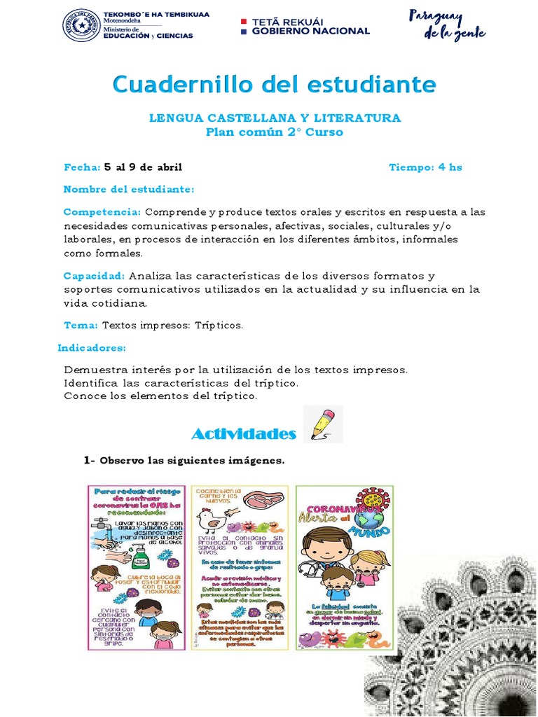 Guía del Estudiante: Trípticos | PDF | Póster | Diseño