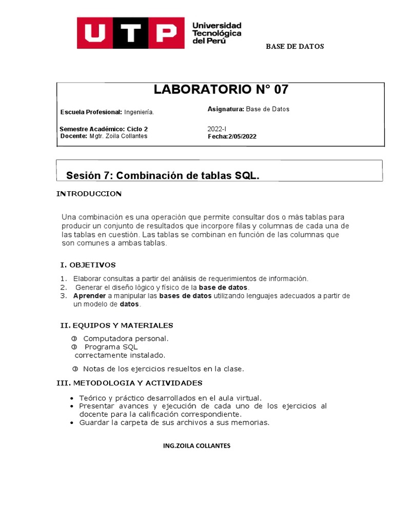 S07 S1-Ejercicios | PDF | Bases de datos | Gestión de datos