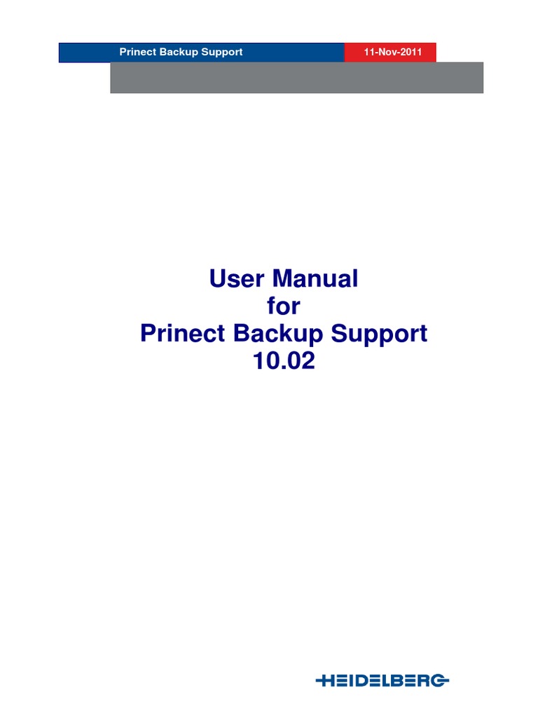 User Manual For Prinect Backup Support 10.02 | PDF | Backup | Computer File