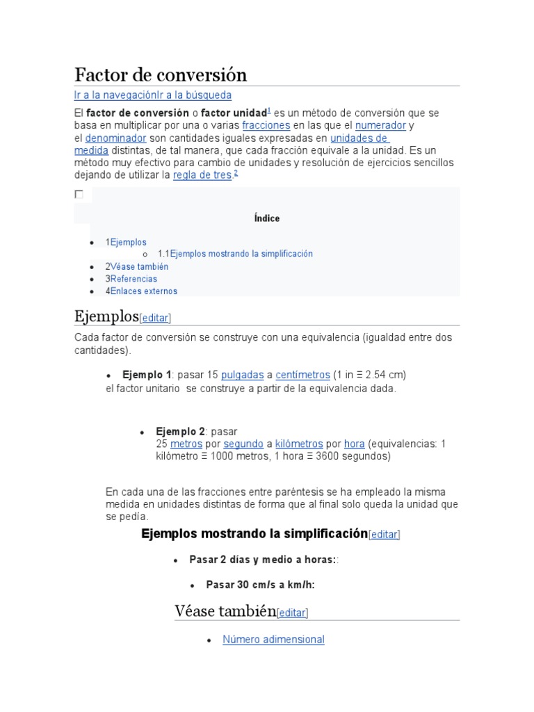 Conversión de Unidades Simplificada | PDF | Métodos y materiales de ...