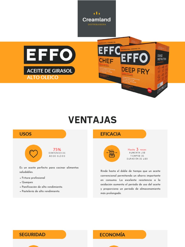 Brochure Effo Aceite | PDF | Petróleo | Fritura