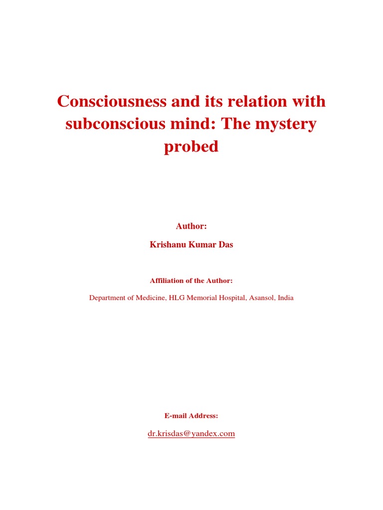 Consciousness vs. Subconscious Mind Explained | PDF | Cerebral Cortex ...