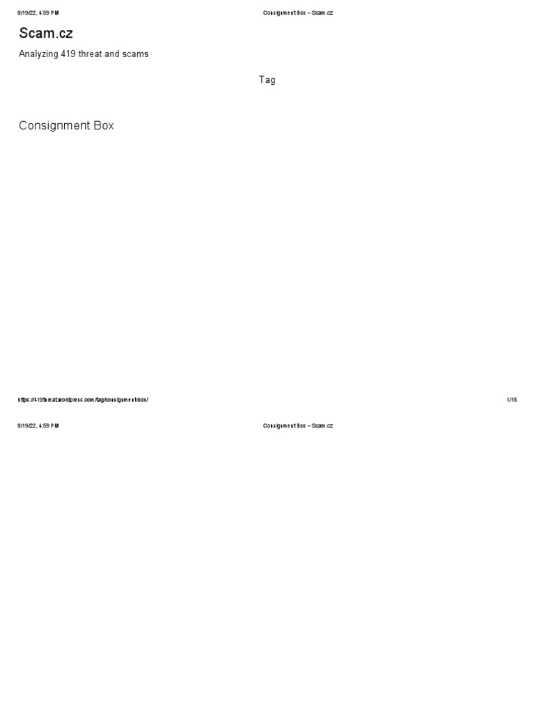 Consignment Box Scam Alert | PDF | Law