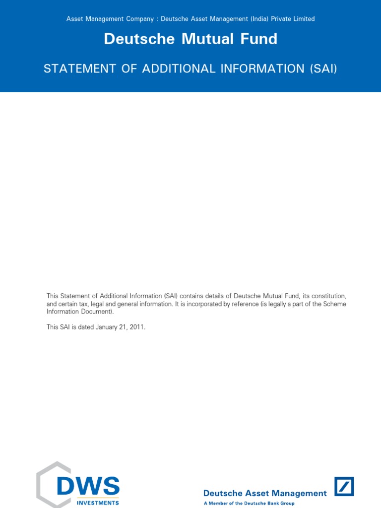 Dws | PDF | Deutsche Bank | Mutual Funds