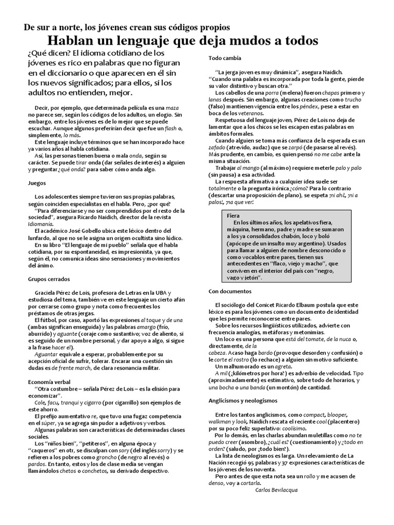 Hablan Un Lenguaje Que Deja Mudos A Todos | PDF | Lingüística | Idiomas