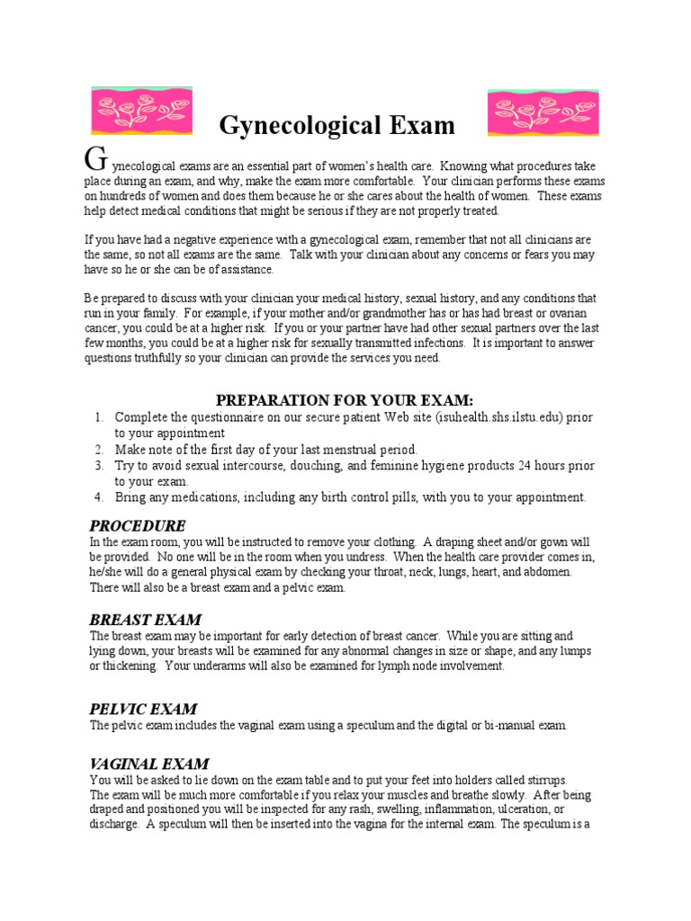 Gynecological Exam: Preparation For Your Exam | PDF | Vagina | Medical ...