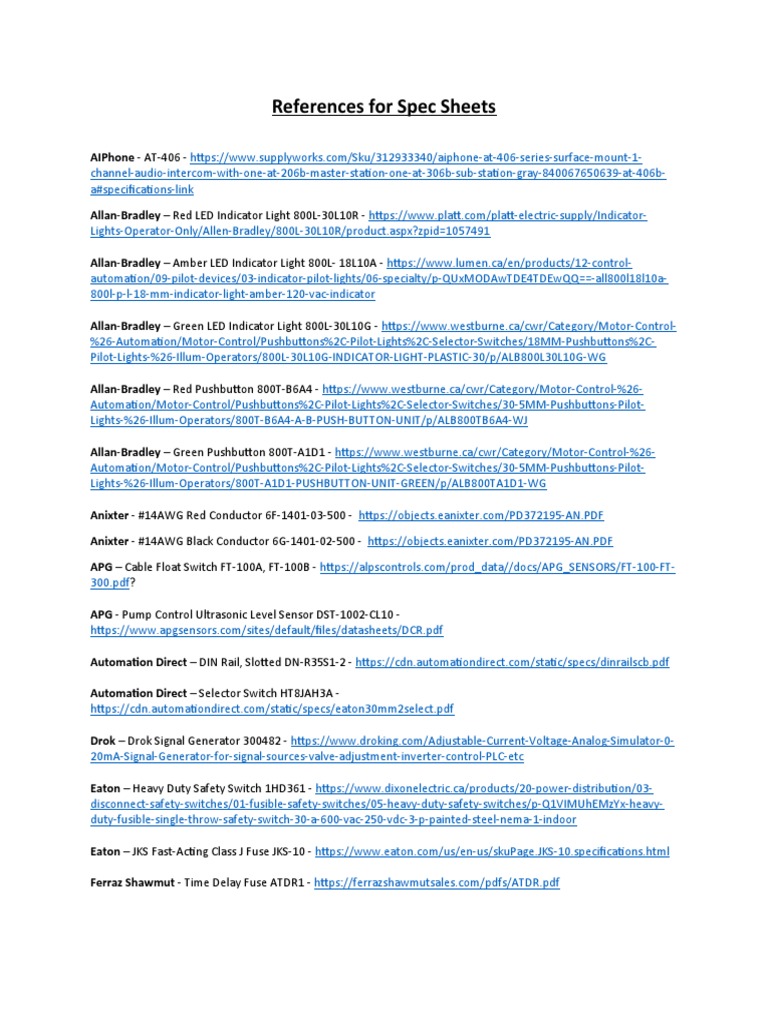 Reference Sheet For Tech Report | PDF | Programmable Logic Controller ...