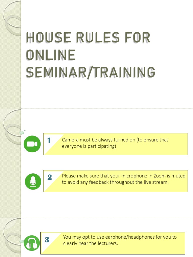 House Rules For Online Seminar | PDF
